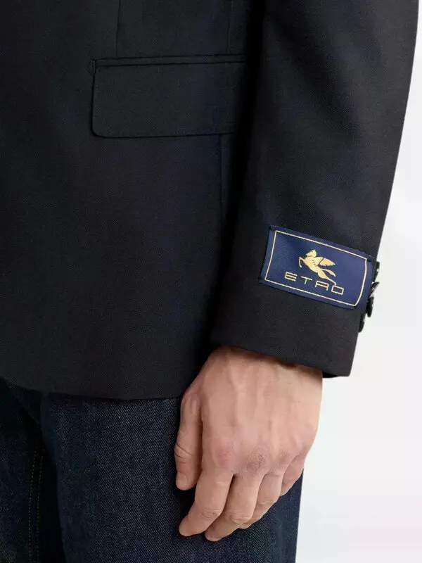 Etro Single-breasted Wool-blend Flannel Jacket