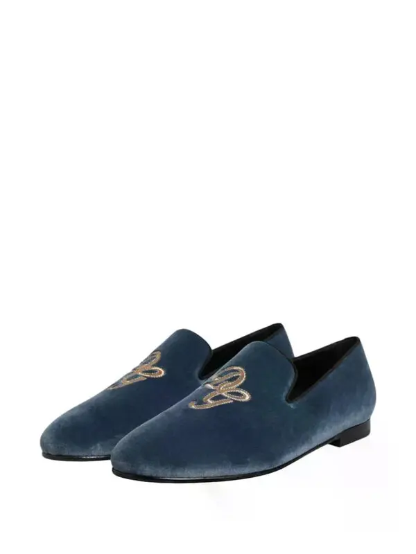 Dolce & Gabbana Velvet Dg Logo Loafers