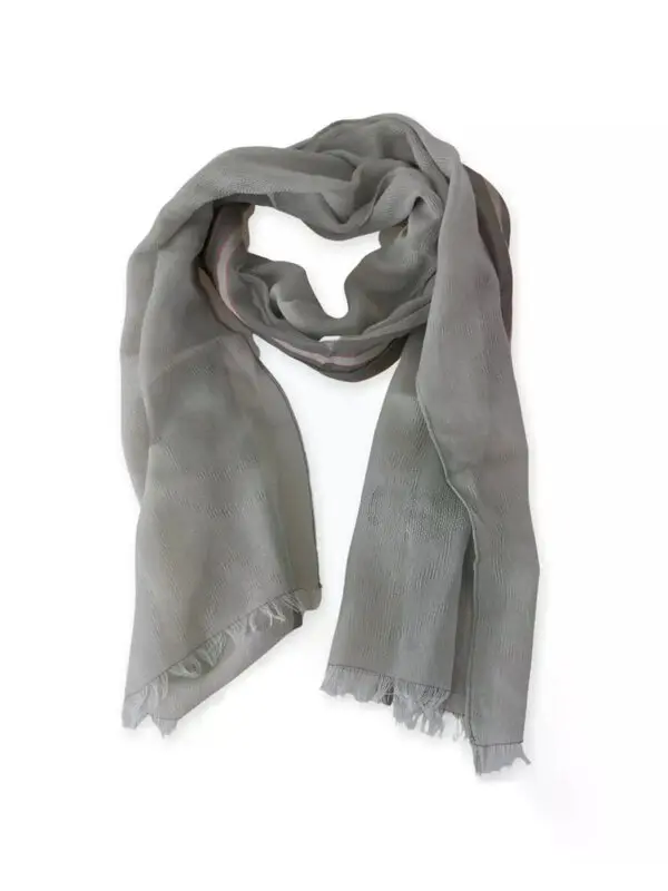 Costume National Fringed Cotton Scarf - Grey