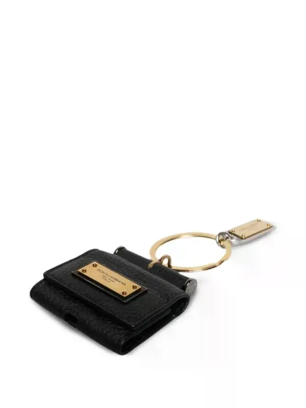 Dolce & Gabbana Logo-plaque Leather Airpods Case