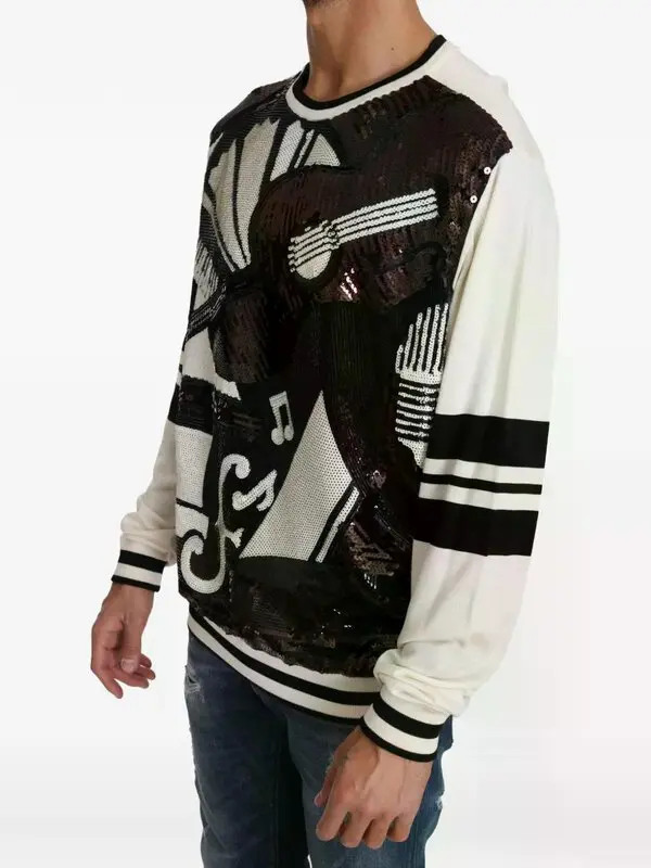 Dolce & Gabbana Sequin-embroidered Musical Instrument Motif Sweater