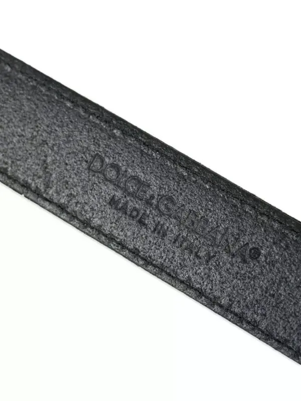 Dolce & Gabbana Glitter-embossed Leather Belt