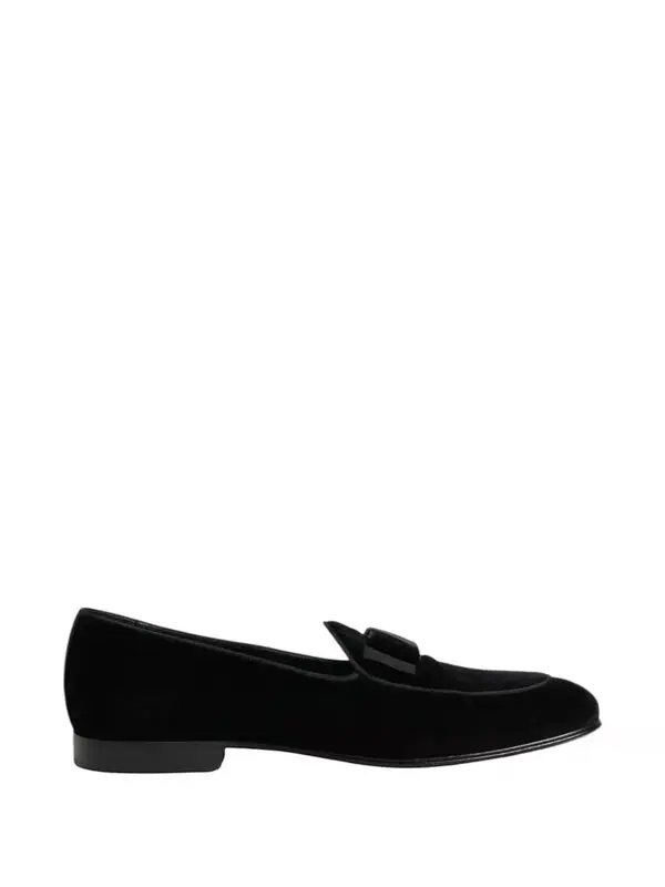 Dolce & Gabbana Velvet Loafers With Bow Accent