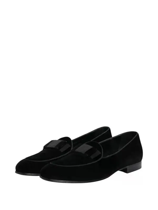 Dolce & Gabbana Velvet Loafers With Bow Accent