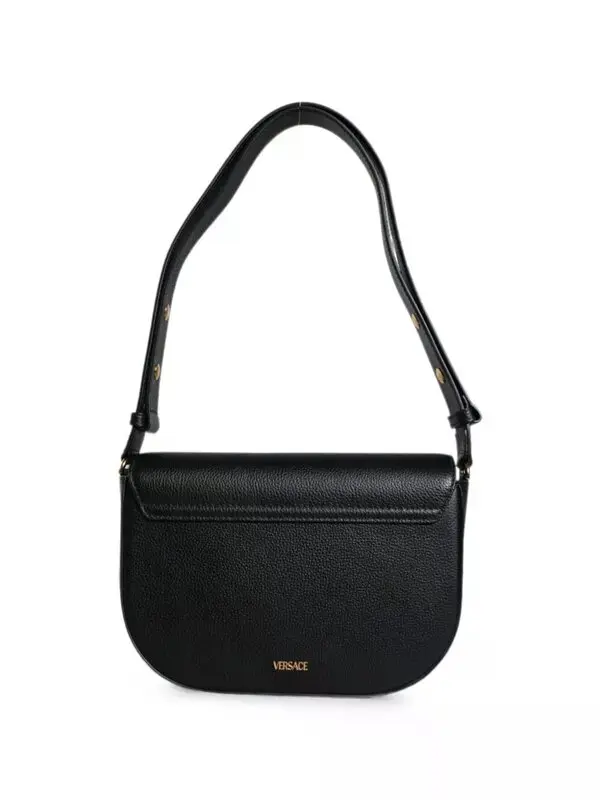 Versace La Medusa Grained Leather Shoulder Bag