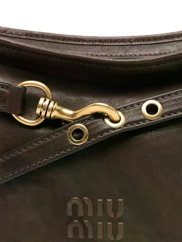 Miu Miu Embossed Logo Buckle-strap Shoulder Bag