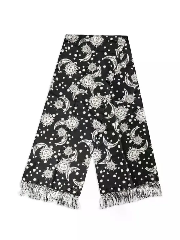 Dolce & Gabbana Celestial-print Fringed-detail Scarf
