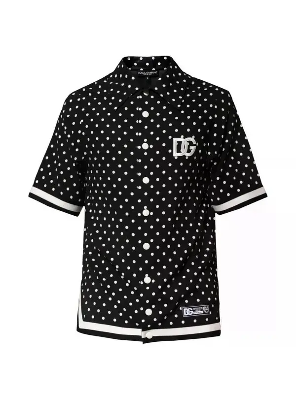 Dolce & Gabbana Polka-dot Bandana Print Spread Collar Shirt