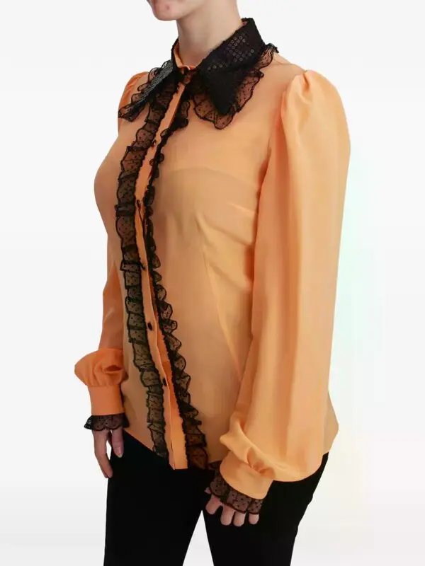 Dolce & Gabbana Ruffled Sequin-embellished Blouse