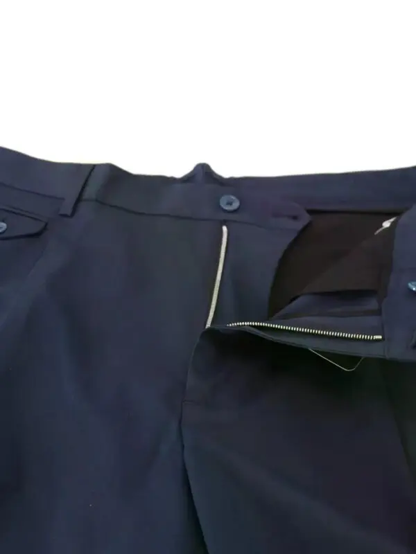 Dolce & Gabbana Navy Wool Pleated Chino Shorts