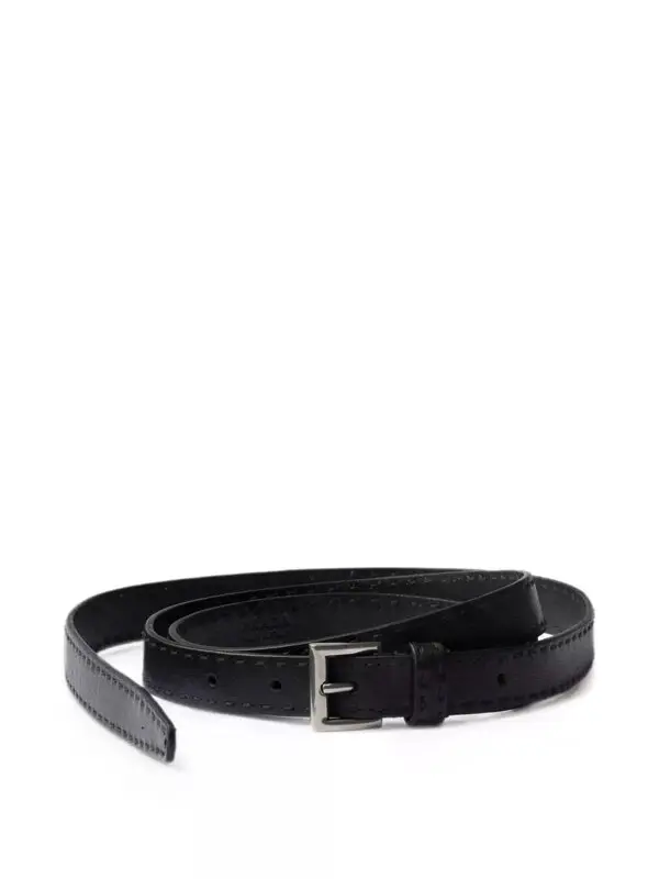 Prada Antiqued Leather Belt - Black