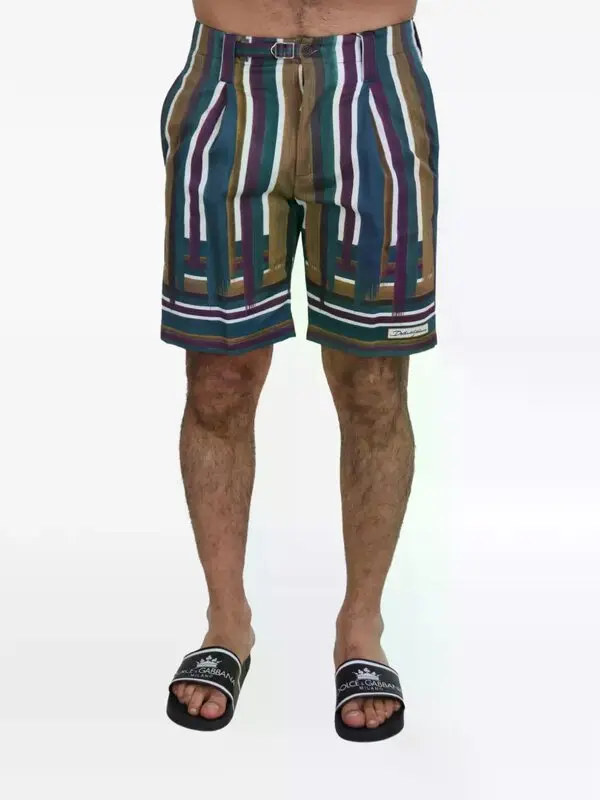 Dolce & Gabbana Striped Pleated Shorts