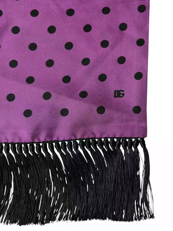Dolce & Gabbana Polka-dot Fringed Scarf