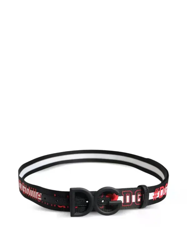 Dolce & Gabbana Dg Millennials Logo Buckle Belt - Black