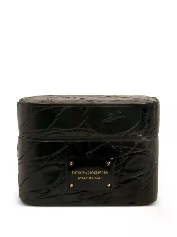 Dolce & Gabbana Logo-plaque Leather Airpods Case