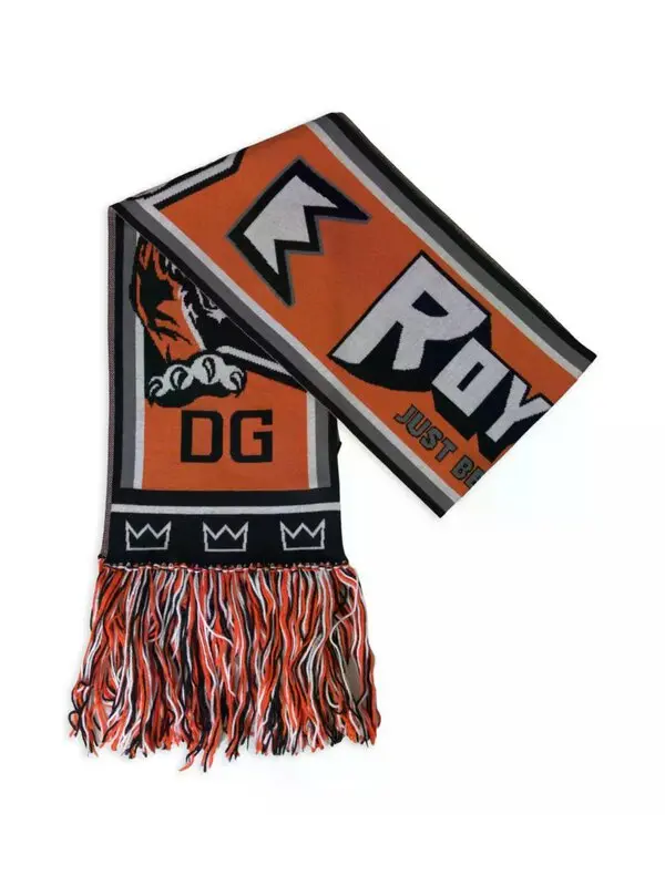 Dolce & Gabbana Dg Royals Tiger-print Fringed Scarf - Orange