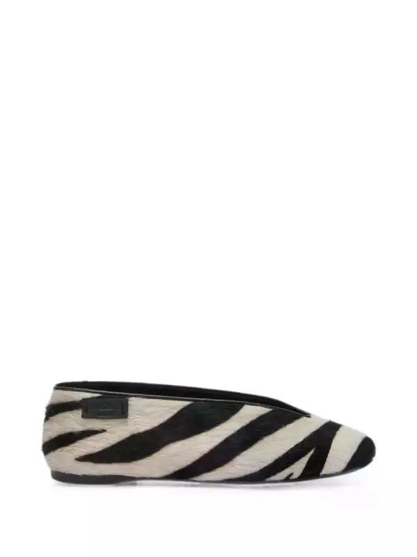 Moschino Zebra Print Pony Hair Ballet Flats