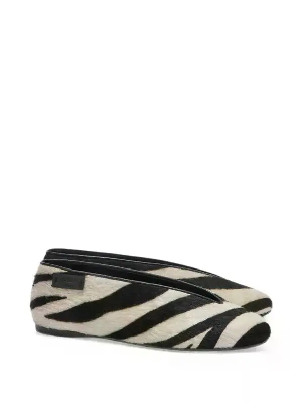 Moschino Zebra Print Pony Hair Ballet Flats