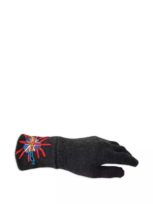 Dolce & Gabbana Union Jack Embroidered Wool Gloves