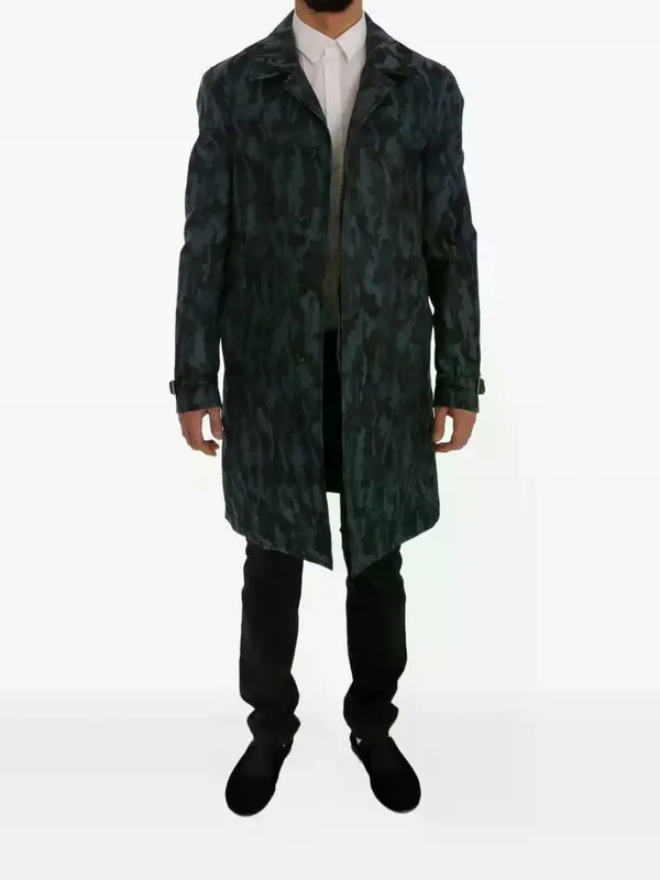 Dolce & Gabbana Camouflage Print Long Sleeve Coat