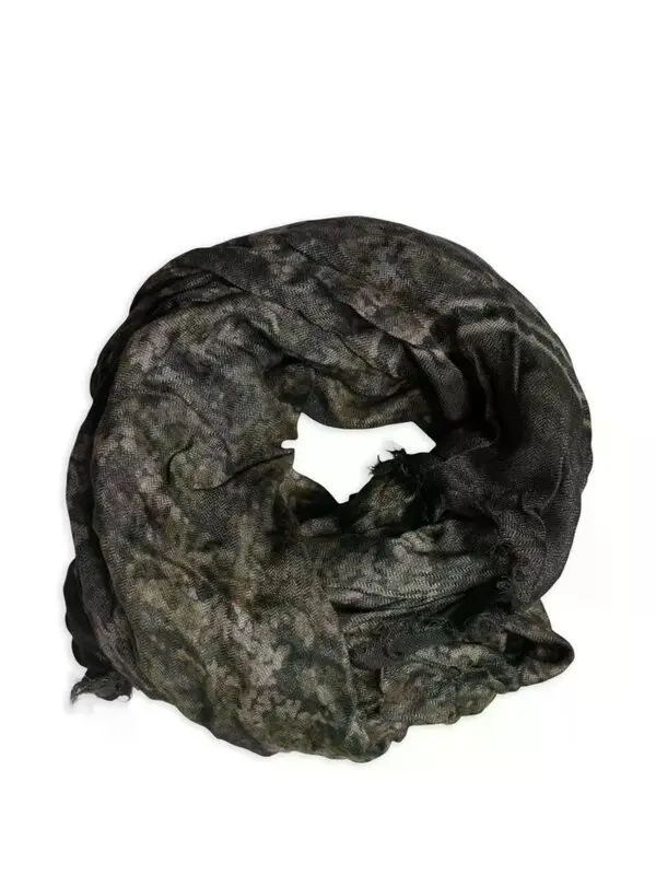 Dolce & Gabbana Camouflage-print Frayed Scarf - Brown