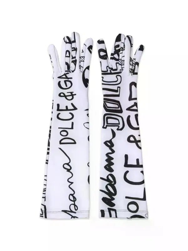 Dolce & Gabbana Elbow-length Gloves With Logo Print