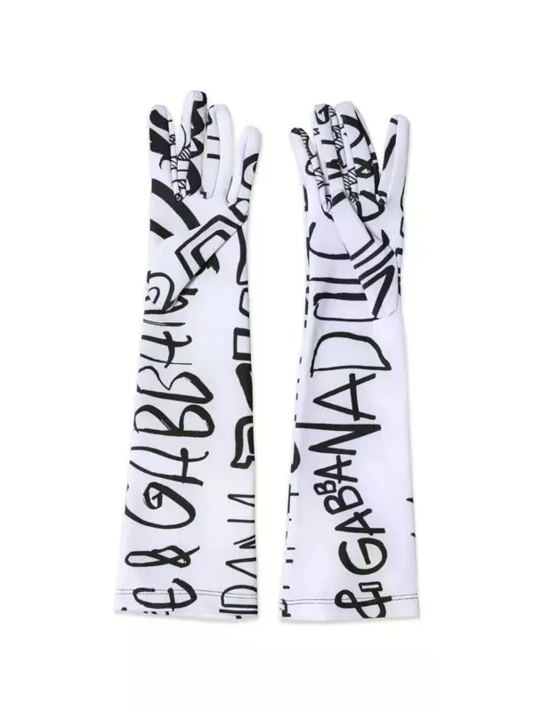 Dolce & Gabbana Elbow-length Gloves With Logo Print