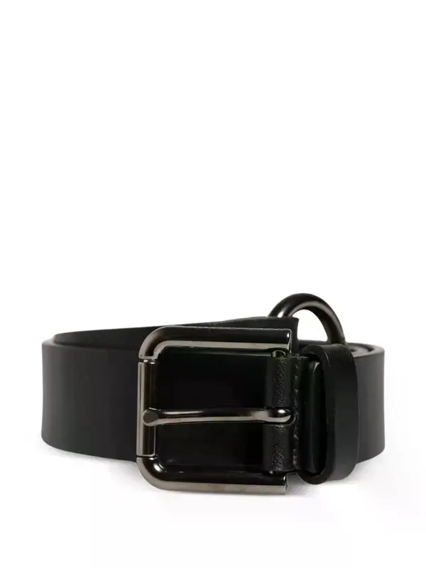 Dolce & Gabbana Leather Belt With Ring Detail Buckle