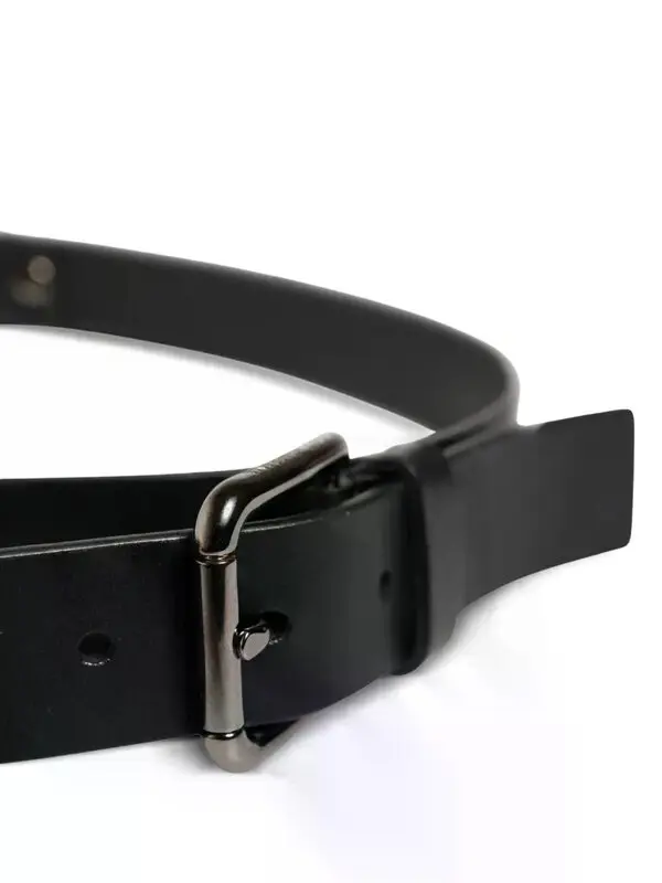 Dolce & Gabbana Leather Belt With Ring Detail Buckle