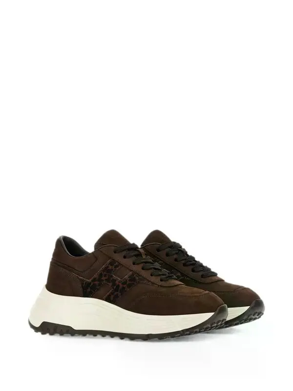 Hogan Leopard Print Sneakers - Brown
