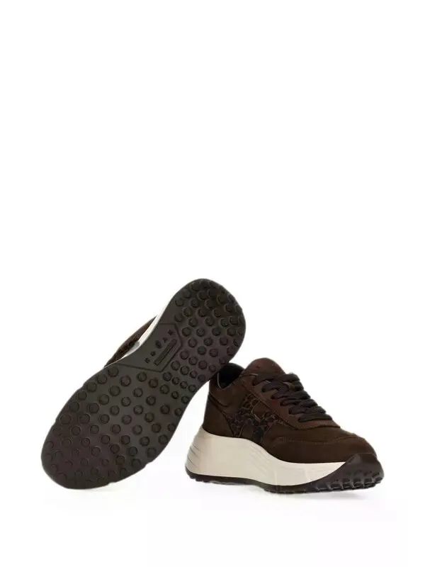 Hogan Leopard Print Sneakers - Brown