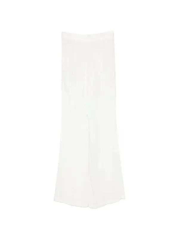 SIMONA CORSELLINI White Side Zip Trousers With Pressed Crease