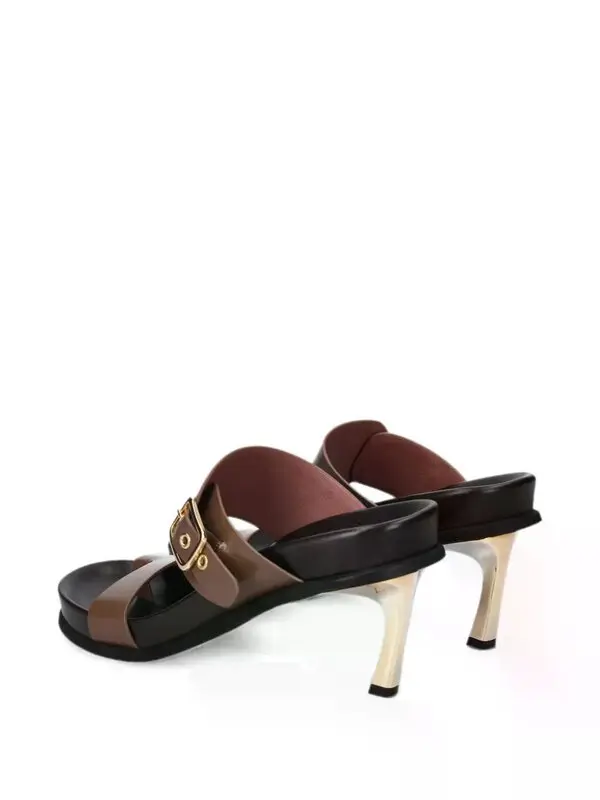 Premiata Nappa Leather Sandals With Sculptural Metal Heel