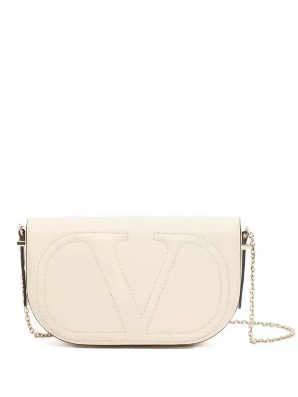 Valentino Garavani Vlogo Walk Chain Pouch In Calfskin - Neutrals