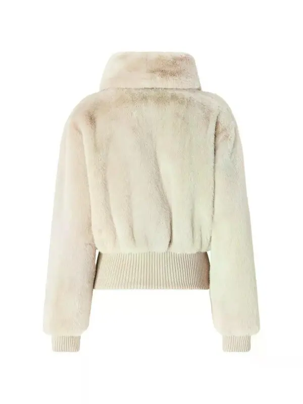 Pinko Faux Fur Ribbed-trim Jacket