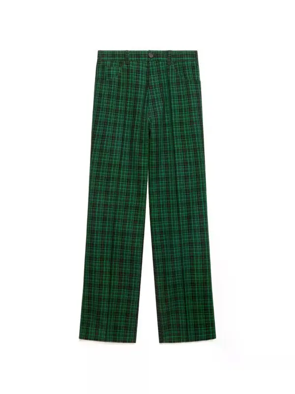 Marni Checked Wool Trousers - Green