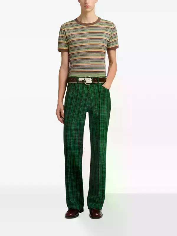 Marni Checked Wool Trousers - Green