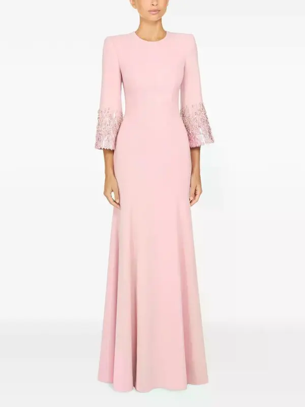 Jenny Packham Anita Dress With Ornate Sleeves