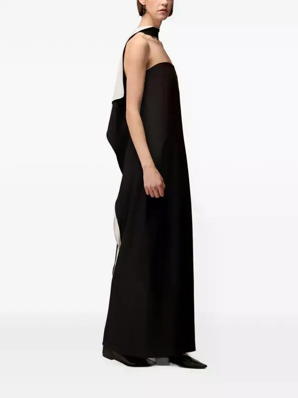 RETORI Retro Draped Bi-color Maxi Dress