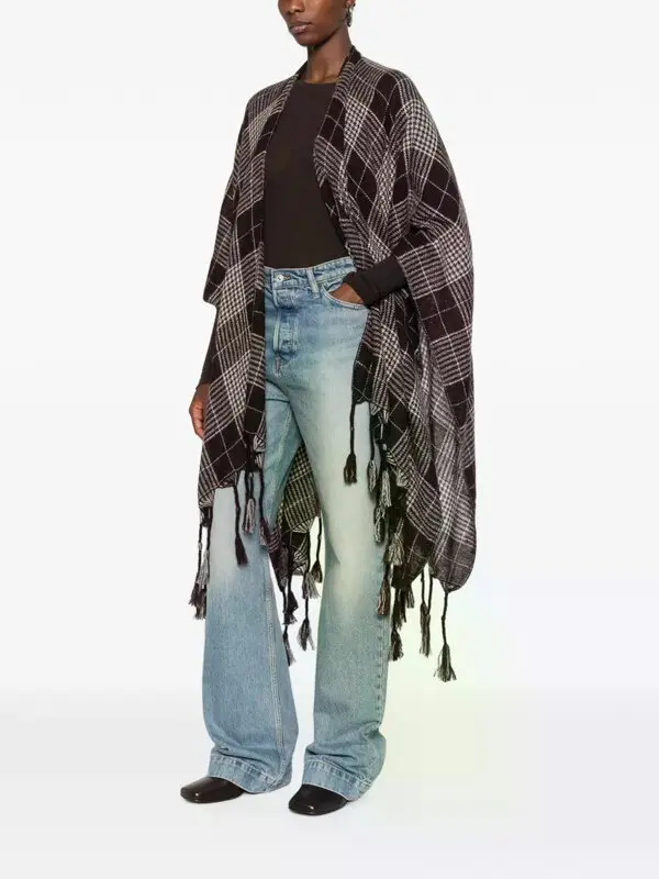 Brunello Cucinelli Check Tassel-trimmed Poncho