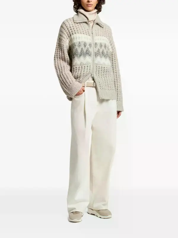 Peserico Embellished Jacquard-knit Cardigan