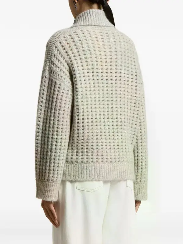 Peserico Embellished Jacquard-knit Cardigan