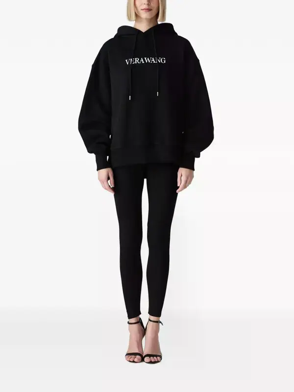 Vera Wang Oversized Logo Print Cotton Hoodie