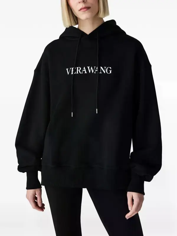 Vera Wang Oversized Logo Print Cotton Hoodie