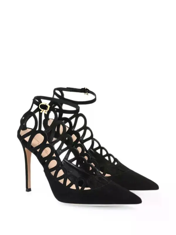 GIANVITO ROSSI Elisa Suede Cut-out Stiletto Pumps