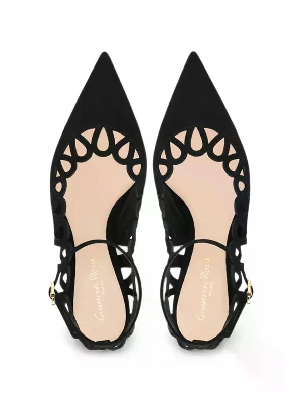 GIANVITO ROSSI Elisa Suede Cut-out Stiletto Pumps