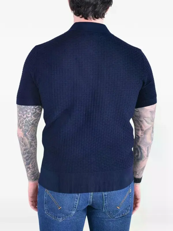 KANGRA Honeycomb-knit Polo Shirt