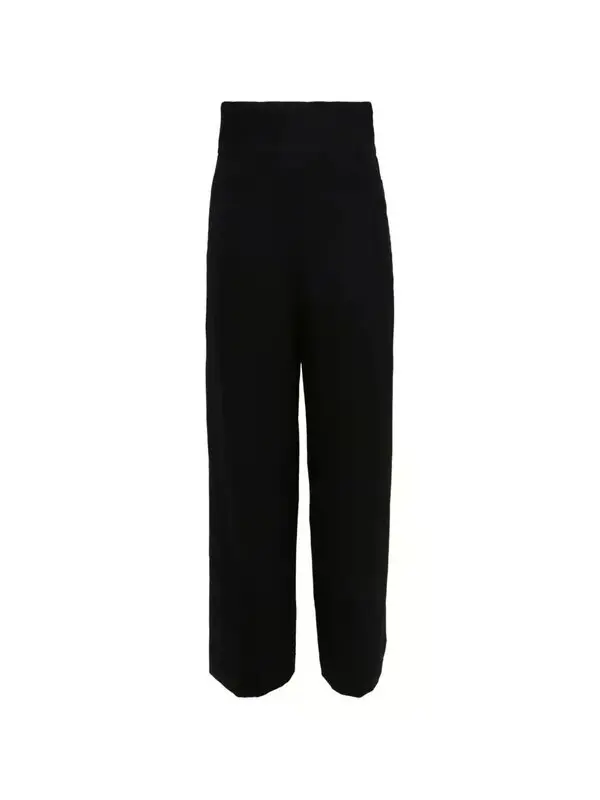 Saint Laurent Cashmere High-waist Wide-leg Trousers