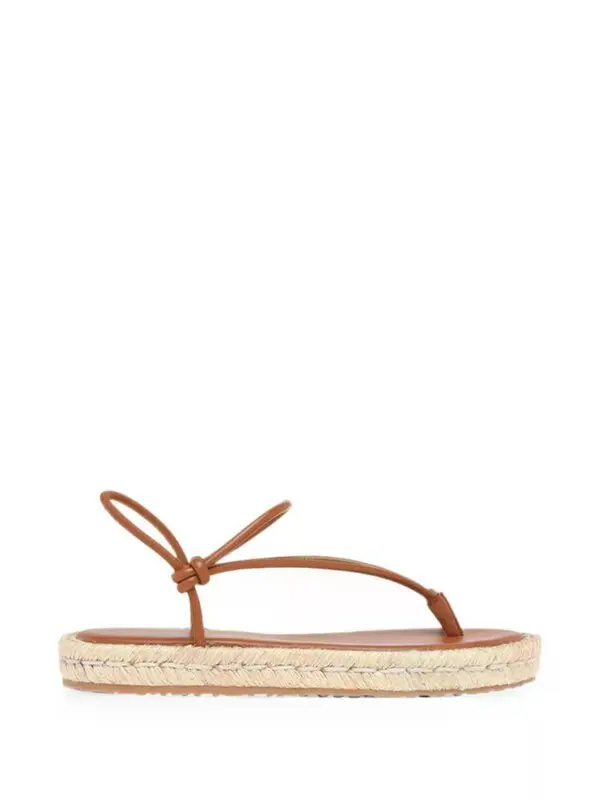 GIANVITO ROSSI Kora Metallic Leather Espadrille Sandals