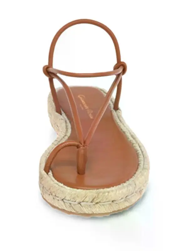GIANVITO ROSSI Kora Metallic Leather Espadrille Sandals
